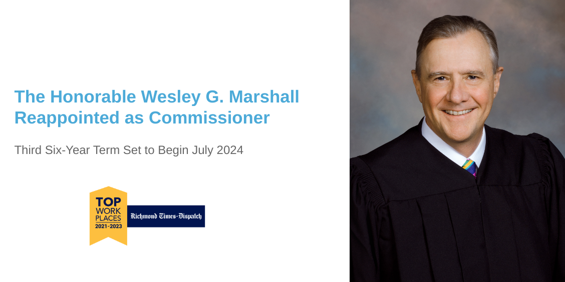 Commissioner Wesley G. Marshall Reappointed for Third Term | Virginia ...